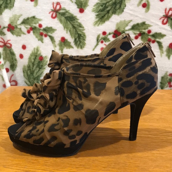 Shoes | Cheetah And Satin Heels | Poshmark